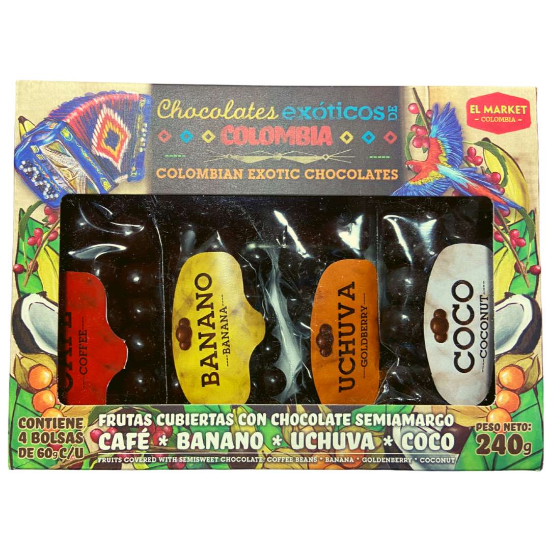 Caja Chocolates Exóticos 4 sabores - El Market Colombia